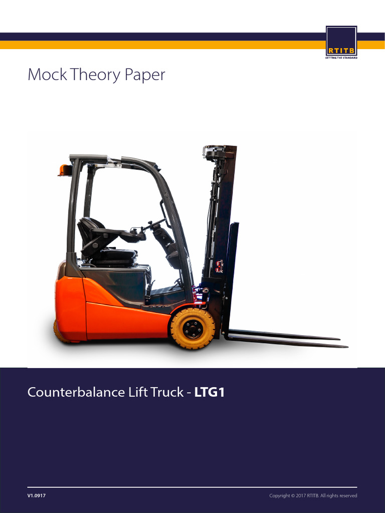Rtitb Mock Theory Test | PDF | Forklift | Truck