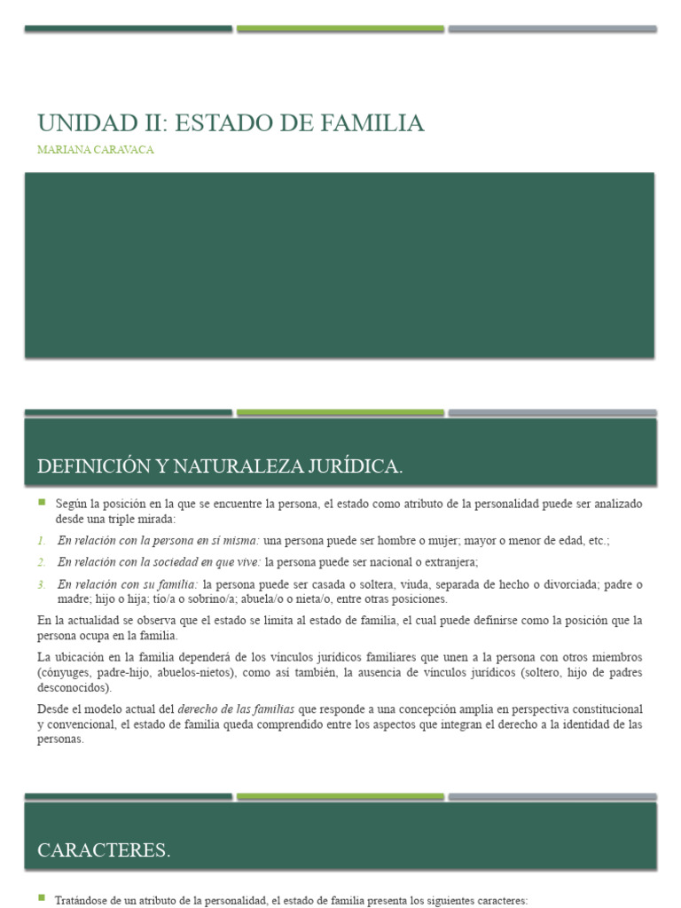 Estado de Familia: Definición y Características | PDF | Estado ...