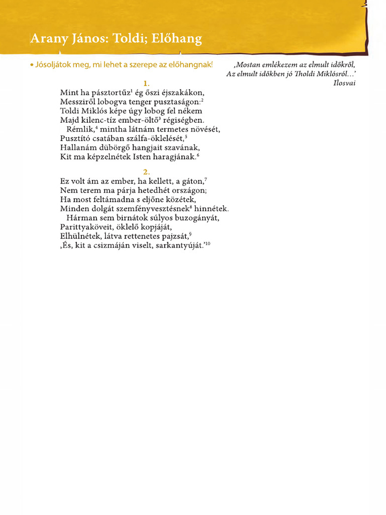 Toldi Előhang | PDF