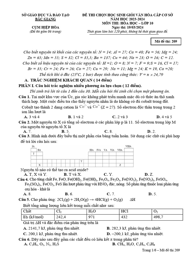 HSG C M. Hóa 10 | PDF