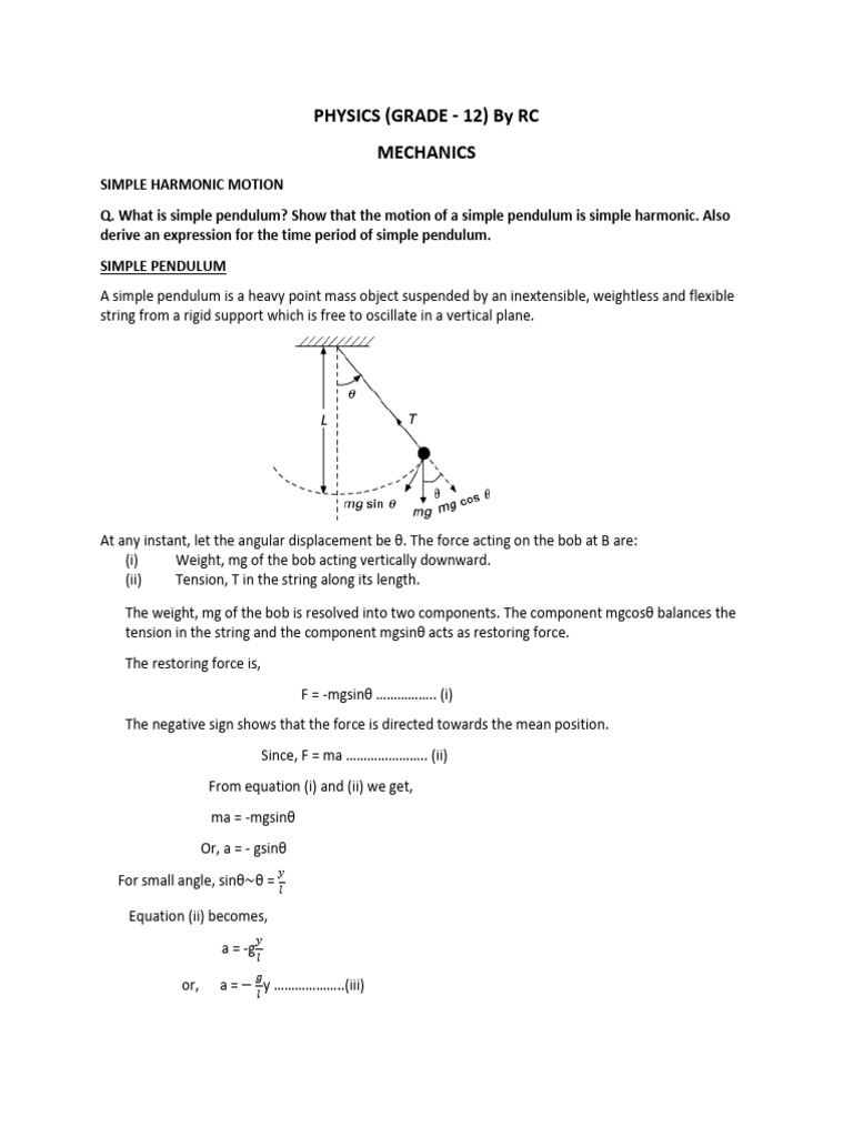 Long Questions 12 Physics | Download Free PDF | Normal Mode | Waves