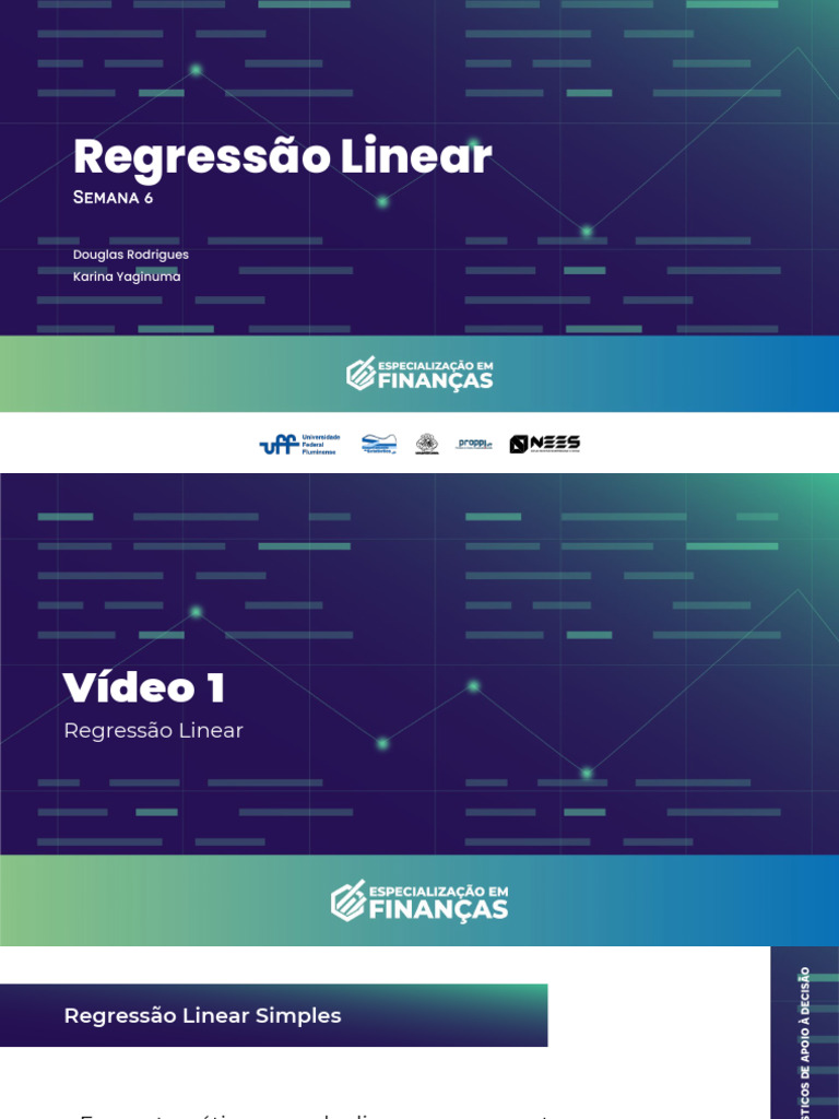 R - Aula 6 - Regressão Linear | PDF | Regressão linear | Método dos ...