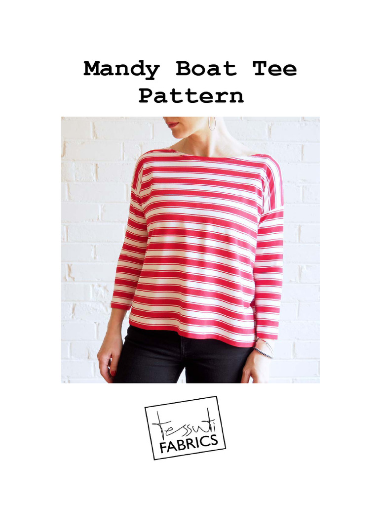Mandy Boat Tee Sewing Instructions Print at Home | Download Free PDF ...