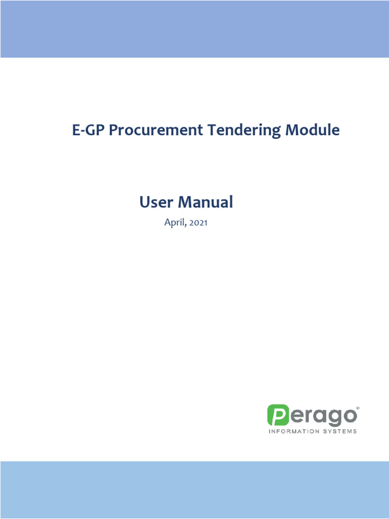 E-GP Training Manual Tendering V1.0 | PDF | Specification (Technical Standard) | Login