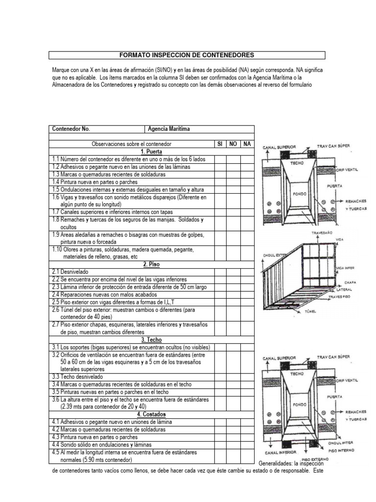 Manual Inspección Contenedores | PDF | Estilos de carrocería | Coche