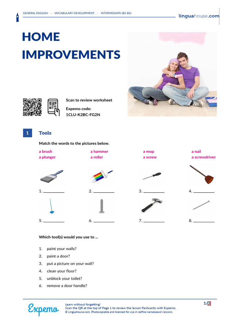 Home Improvement Vocabulary Guide | PDF