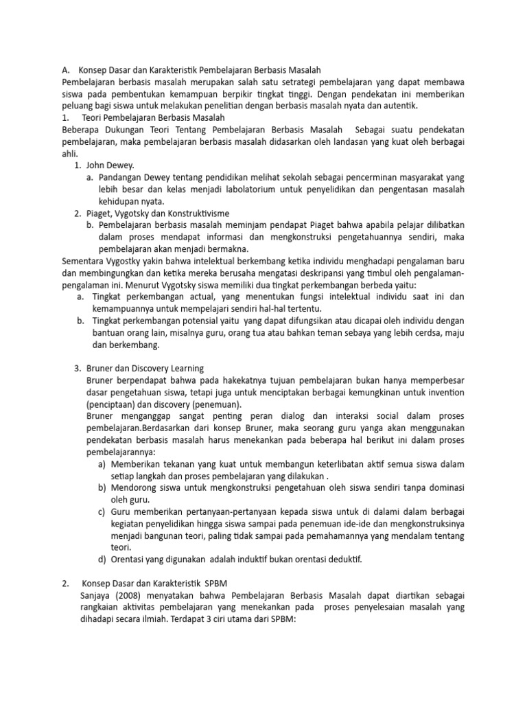 Karakteristik Pembelajaran Berbasis Masalah | PDF