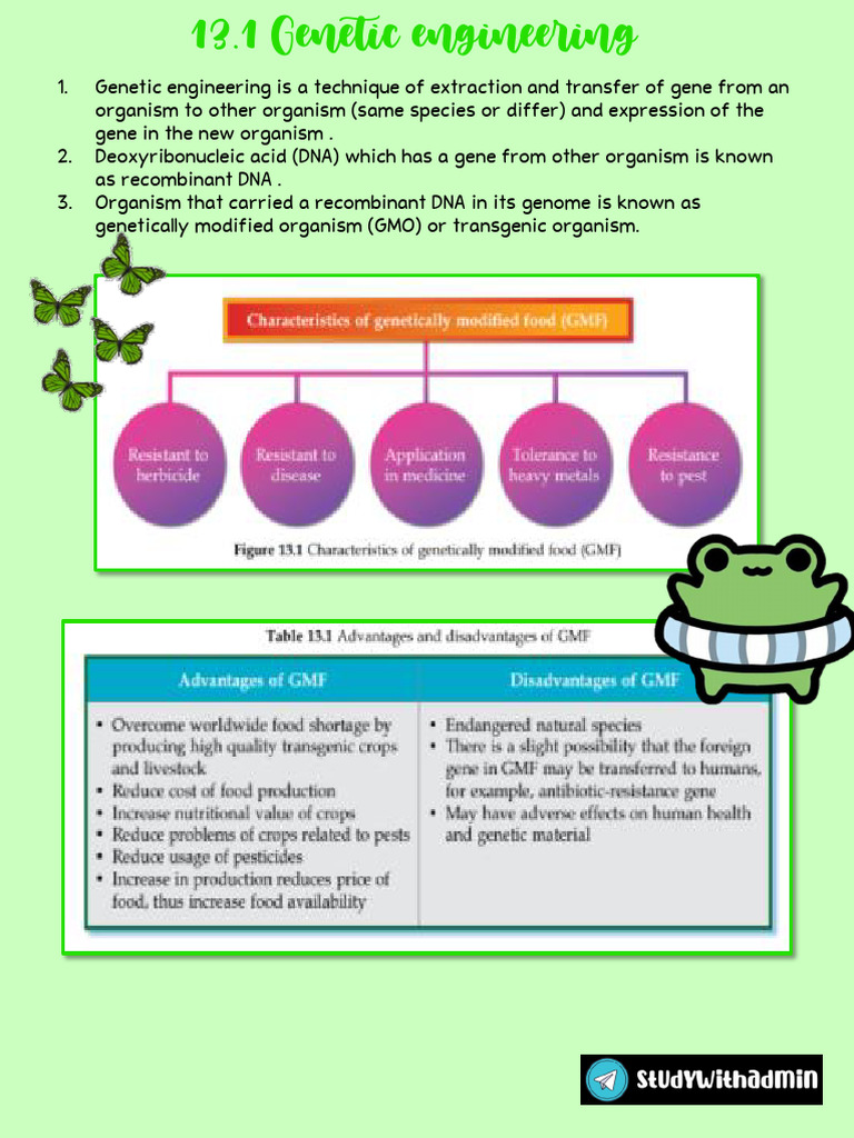 Genetic Engineering and Biotechnology Overview | PDF