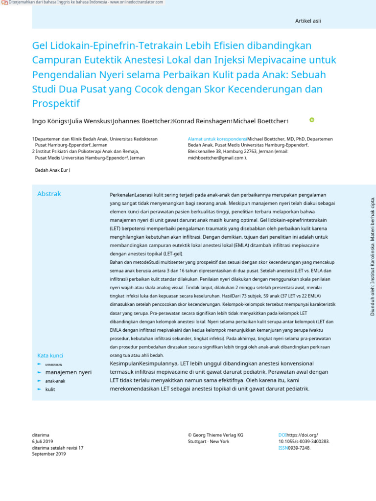 Efisiensi Gel LET vs EMLA pada Anak | PDF