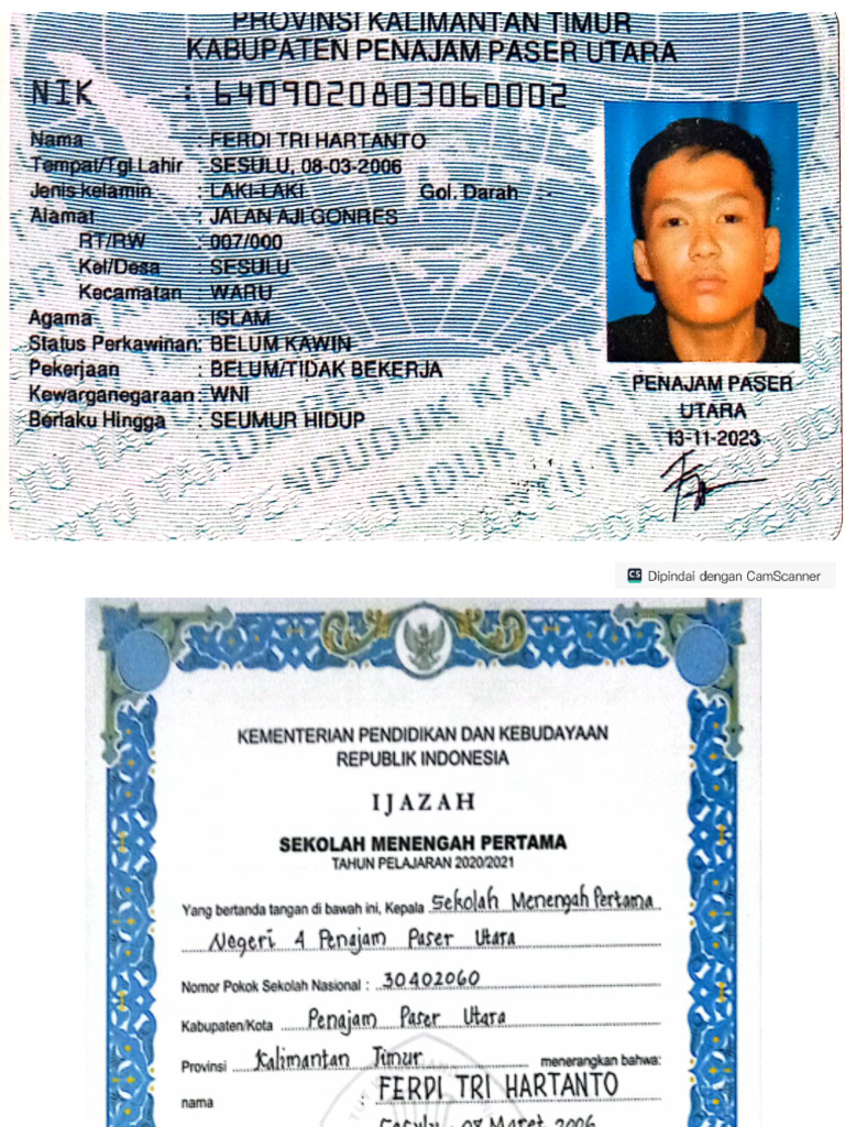 Jazah, KK Dan KTP | PDF