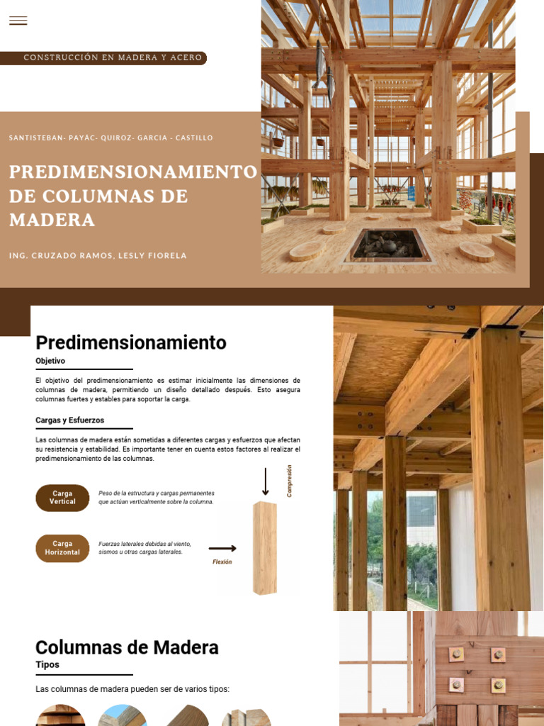 Predimensionamiento de Columnas de Madera | PDF | Columna | Pandeo