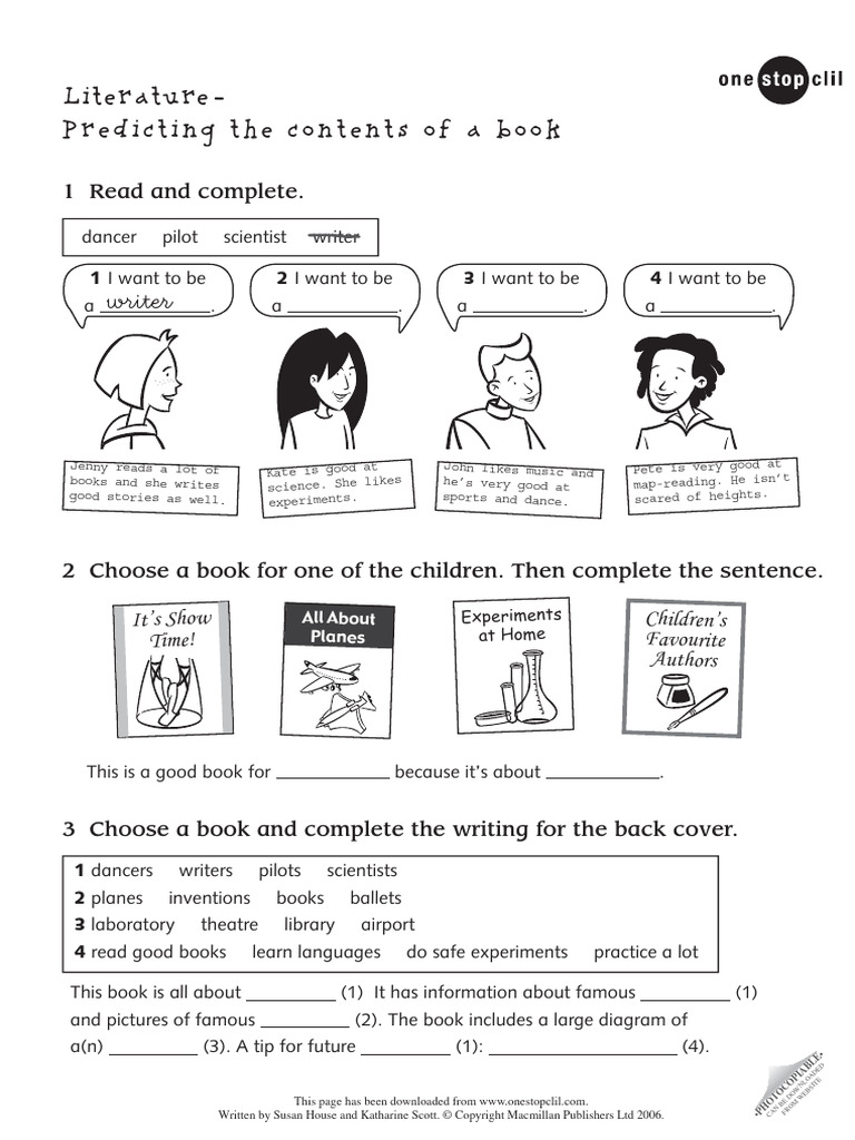 Predicting The Contents of A Book SW and TN | PDF | Books | Human ...