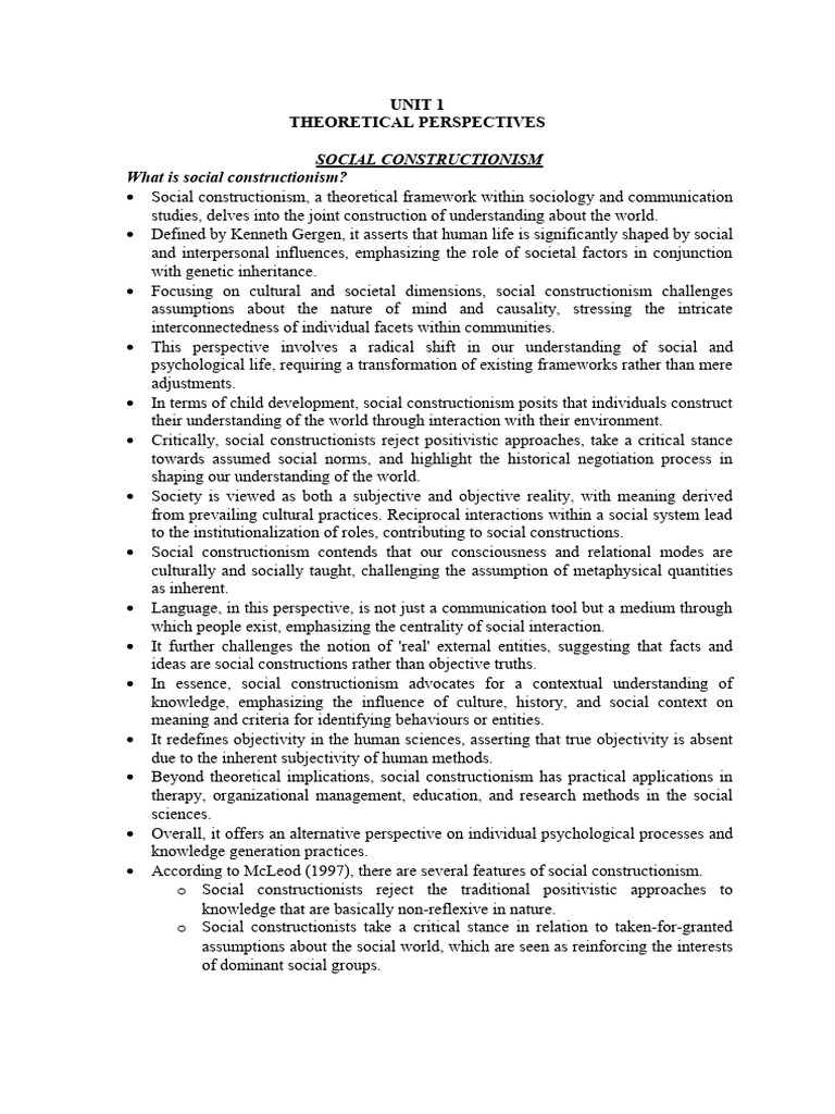 NOTES | PDF | Social Constructionism | Sociology
