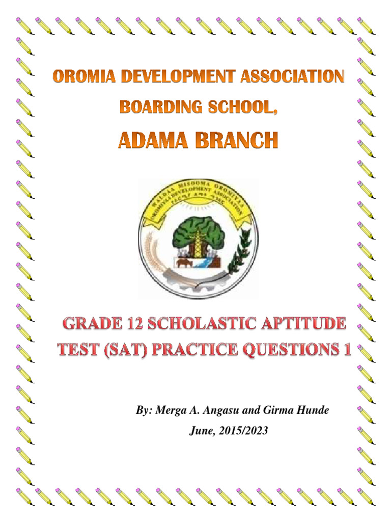 G-12 SAT Practice Questions | PDF | Logarithm | Numbers