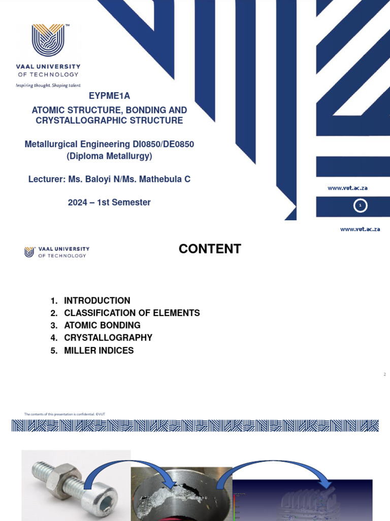 Learning Unit 2 Atomic Structure Bonding And Crystallographic