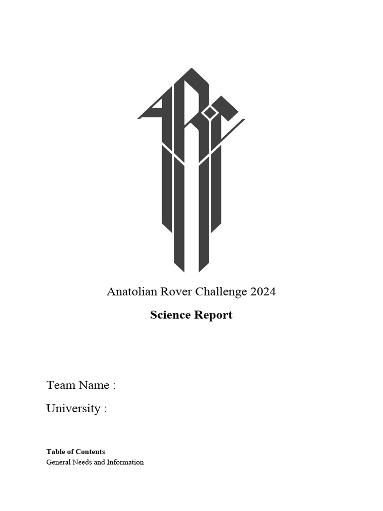 ARC24 Science Report Template | PDF | Experiment | Hypothesis