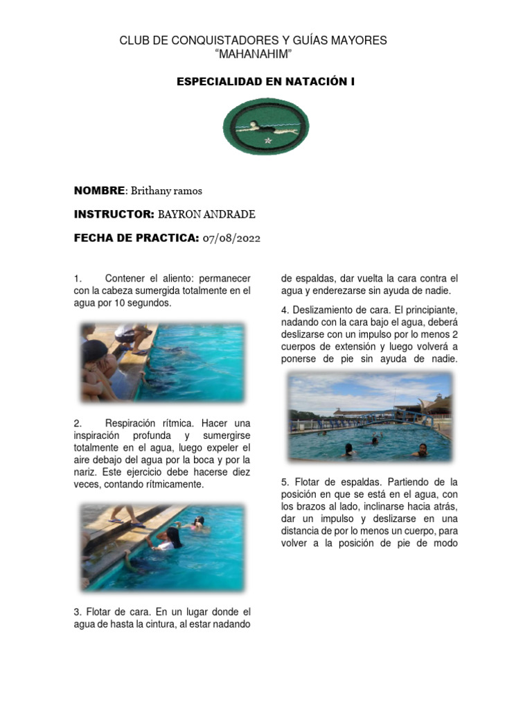 Especialidad en Natación I | PDF | Nadando | Agua