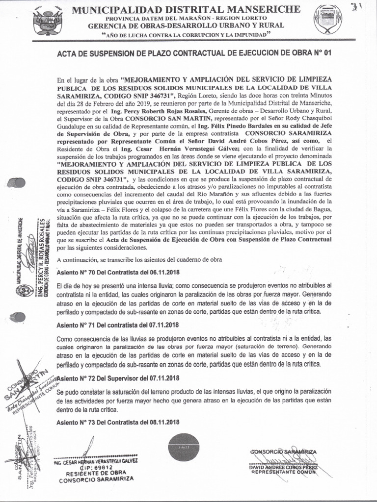 Acta de Suspensión de Plazo | PDF