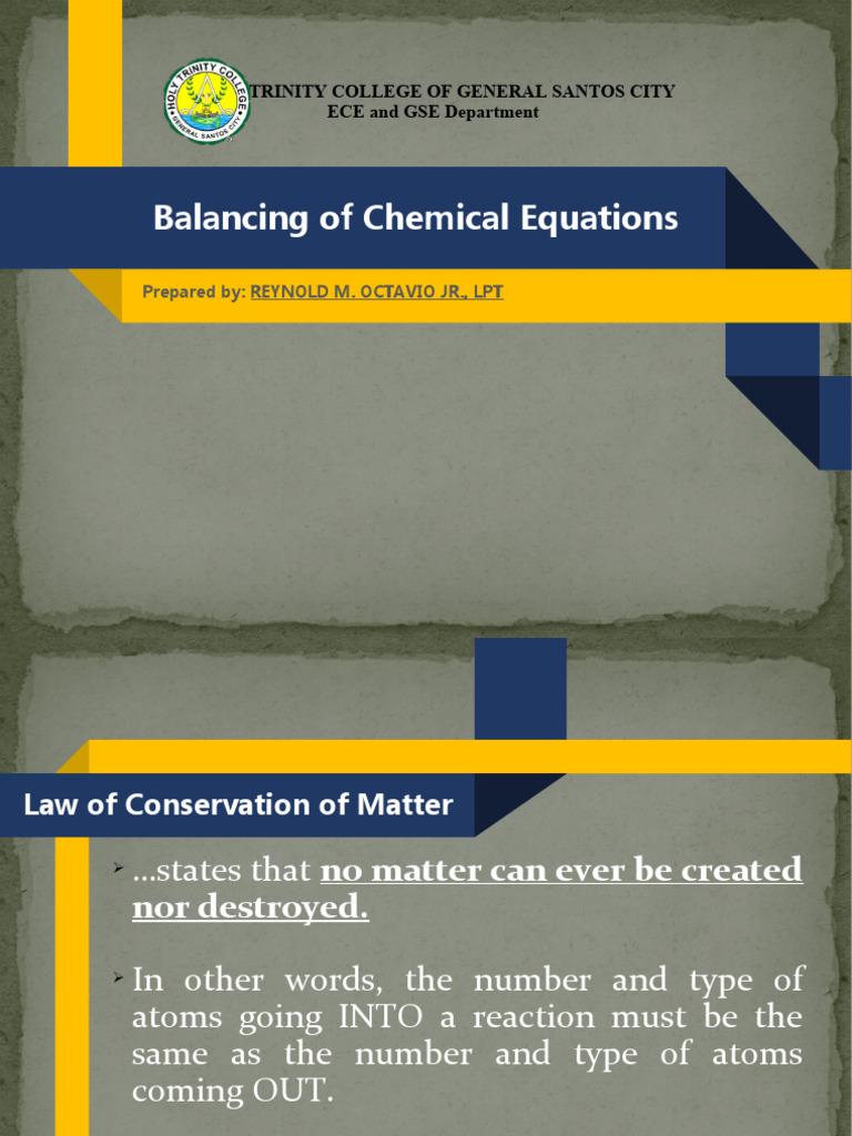 Balancing Chemical Equations | PDF | Chemical Reactions | Atoms