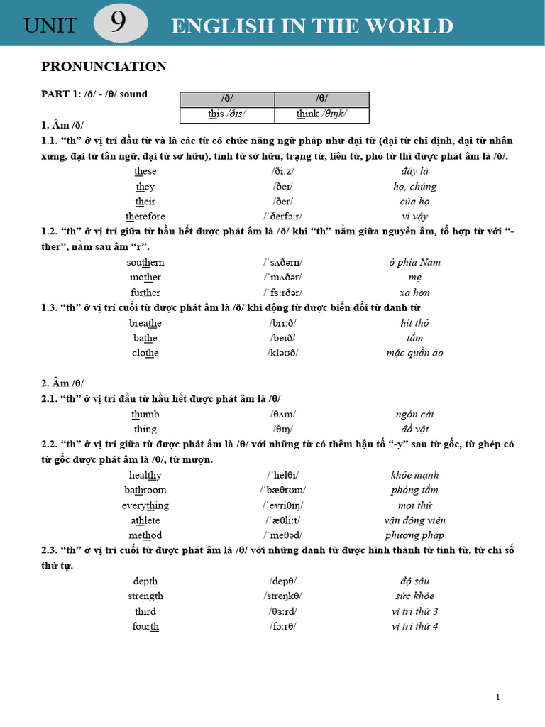Eng 7 - Unit 9 Hoàn Thành | PDF