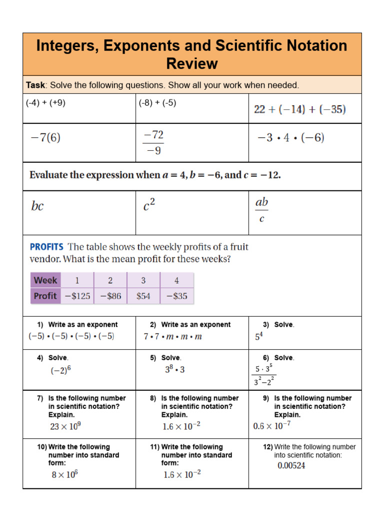 Integers and Scientific Notation Guide | PDF | Sun | Solar System