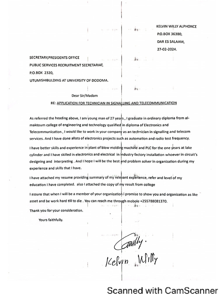 Apllication Letter | PDF