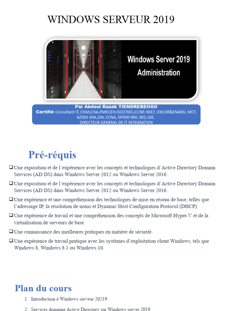Administration de Windows Server 2019 | PDF | Serveur (Informatique ...