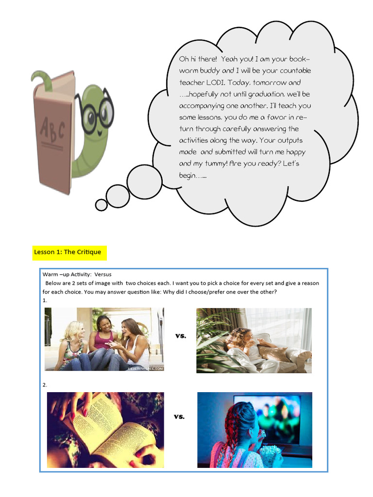 CNF 4th Q First Activity Lesson | PDF | Argument