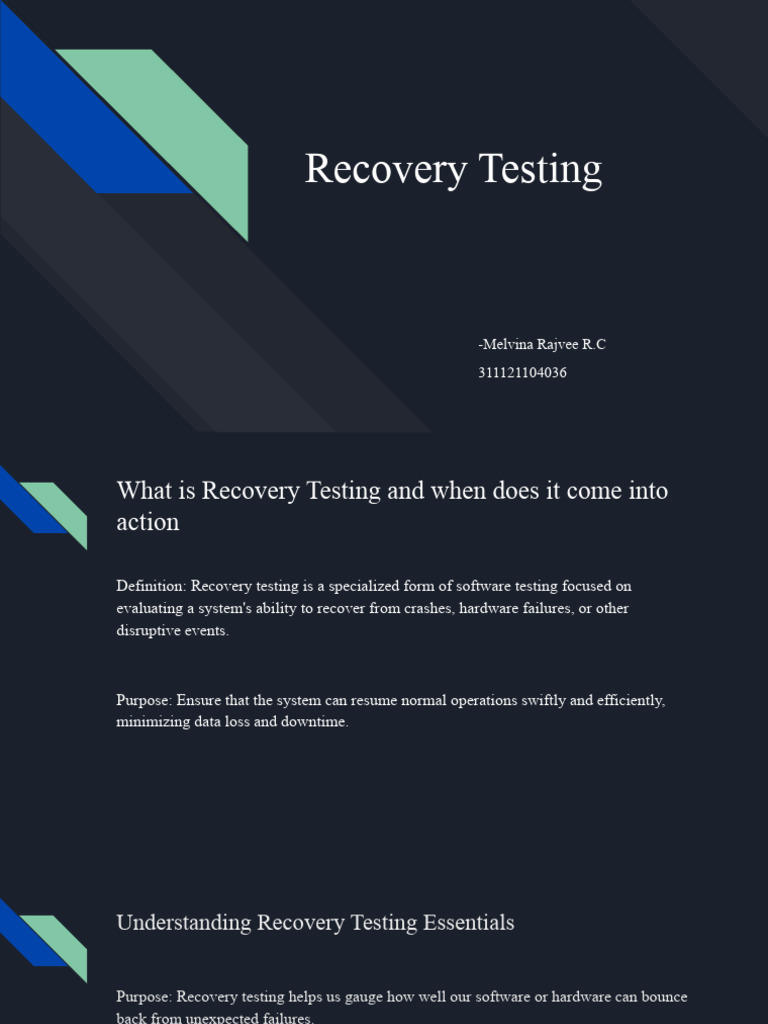 Recovery Testing | PDF | Reliability Engineering | Banks