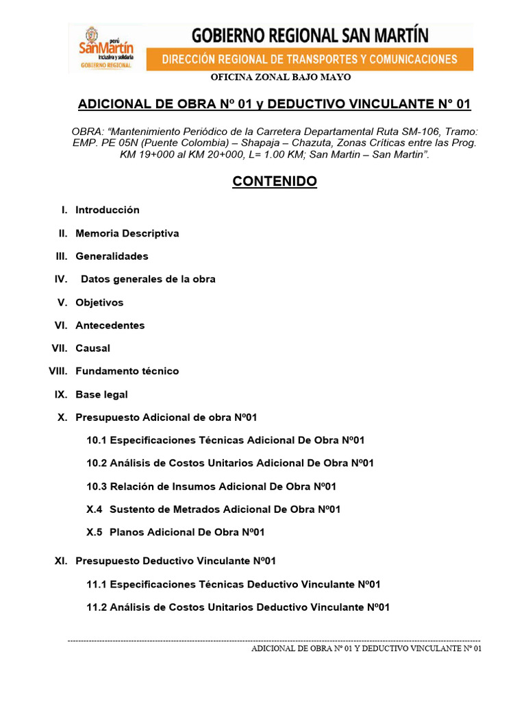 02 Adicional de Obra Nº01 y Deductivo Vinculante #01 | PDF | Hormigón | Presupuesto