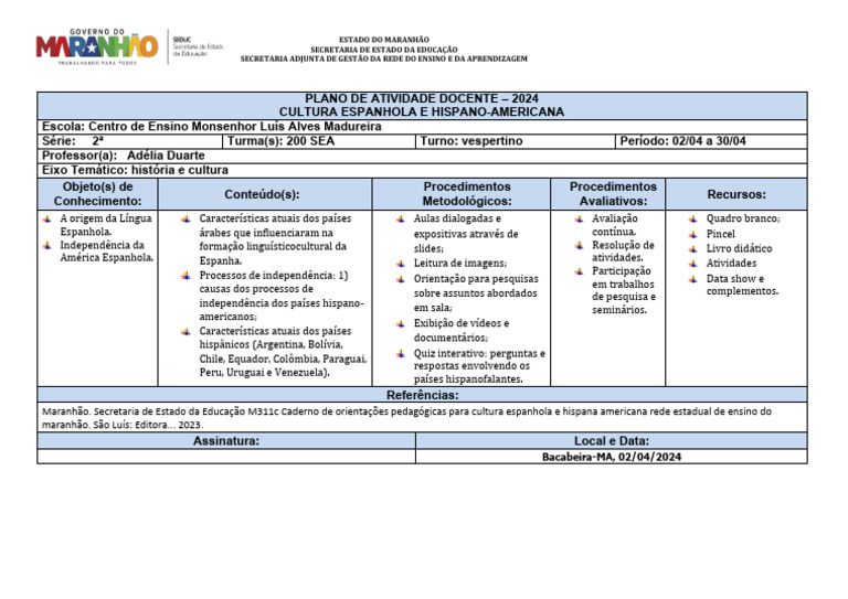 Atividades sobre Cultura Espanhola 2024 | PDF | Espanha | Aprendizado