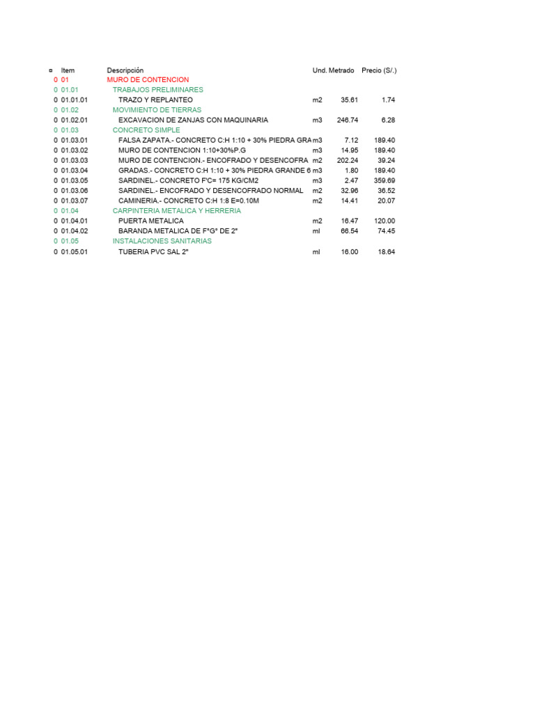 Adicional Muro | PDF