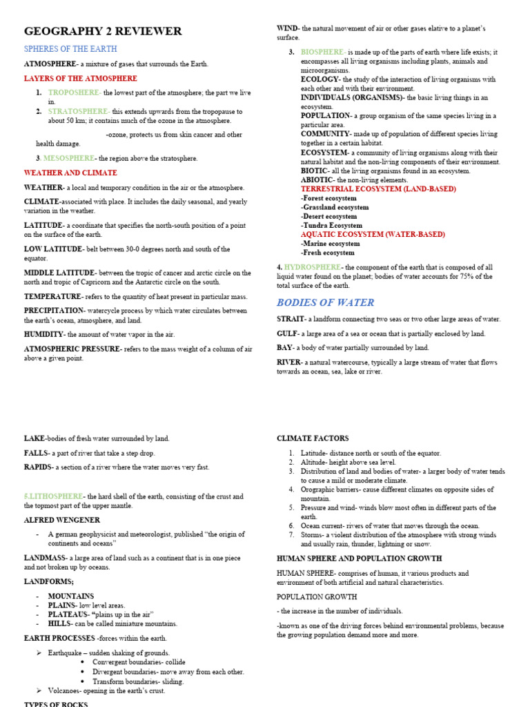 Geo 2 Reviewer | PDF | Rock (Geology) | Earth