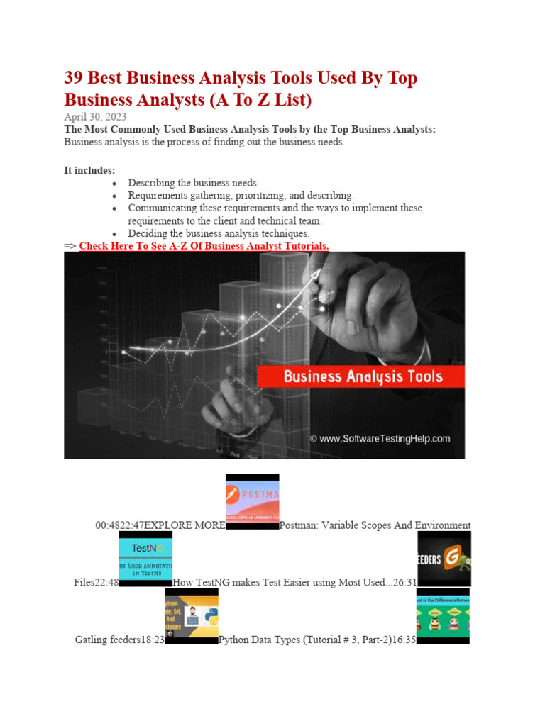 39 Best Business Analysis Tools Used by Top Business Analysts | PDF ...