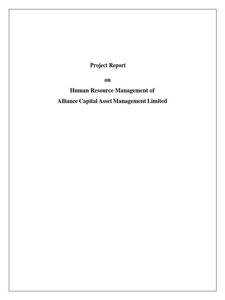 PR HRM Alliance Capital Asset Management Limited Compressed 1 | PDF | Human Resources | Human ...