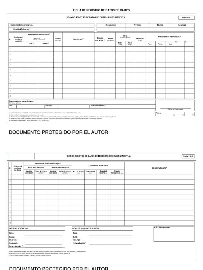 Ficha de Identificación de Puntos Ruido | PDF | Calibración | ruido Ficha de Identificación de Puntos Ruido | PDF | Calibración | ruido