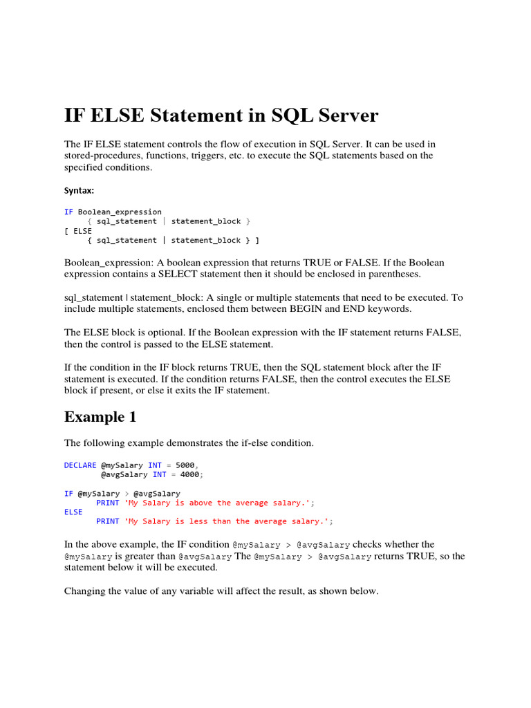 Conditional Constructs Procedure | PDF | Control Flow | Boolean Data Type