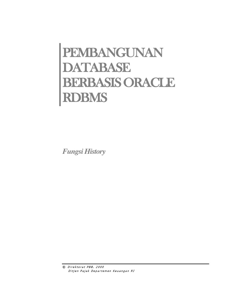 Perancangan Dba History Pdf Data Management Software Databases