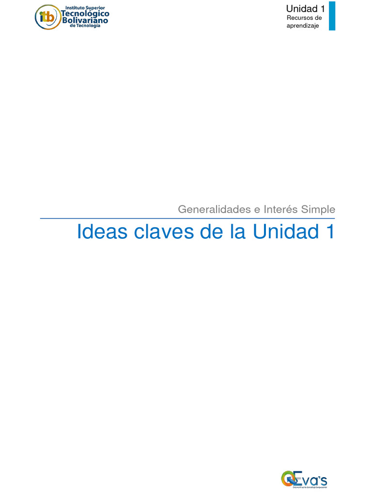 Ideas Clave Unidad 1 | PDF | Interés | Tasas de interés