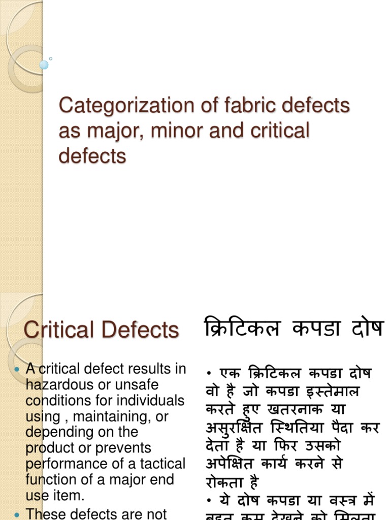 Fabric Defect Classification Guide | PDF | Knitting | Textiles