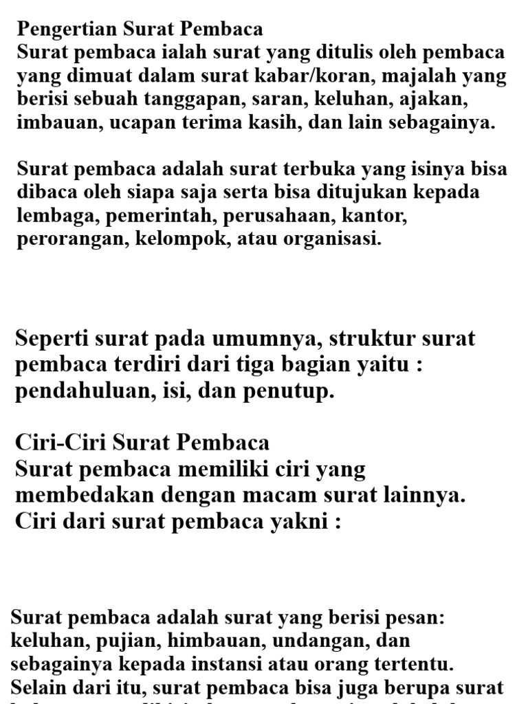 Surat Pembaca | PDF