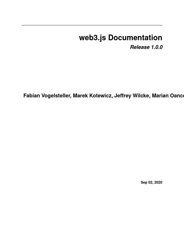 Web3js Readthedocs Io en v1.2.0 | PDF | Information Technology ... Web3js Readthedocs Io en v1.2.0 | PDF | Information Technology ...