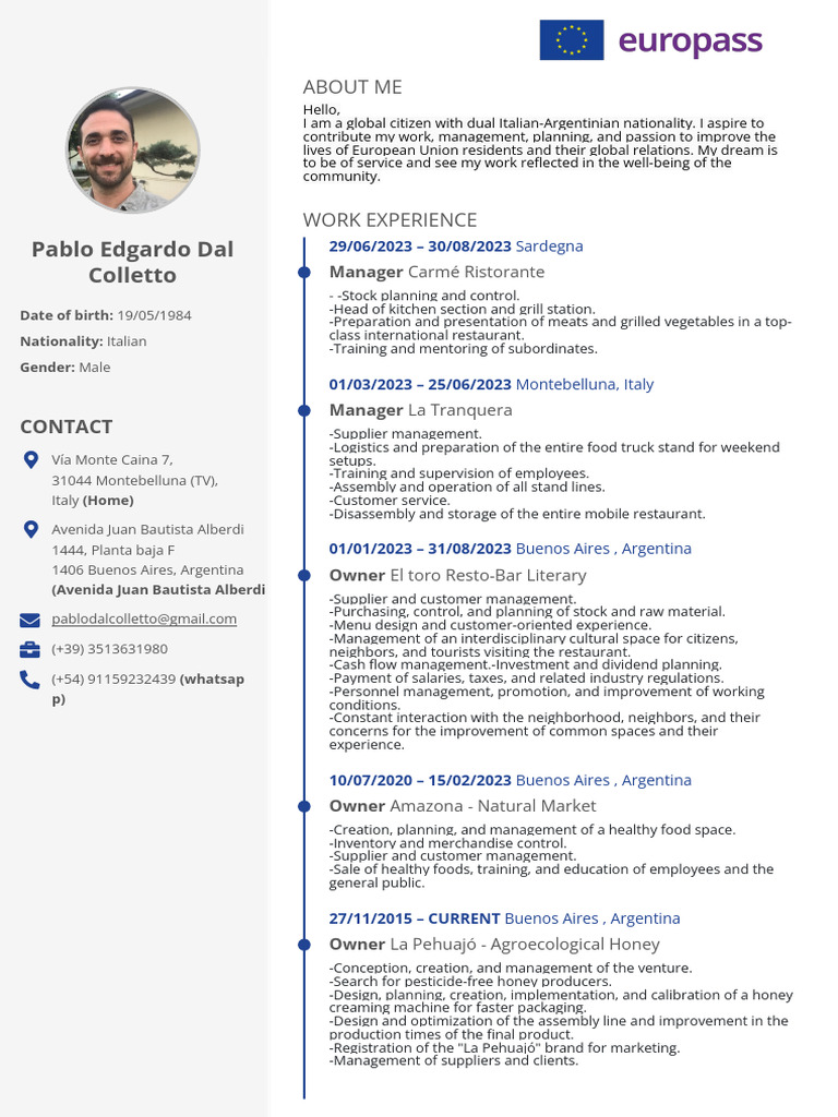 Dal Colletto CV English | PDF | Business