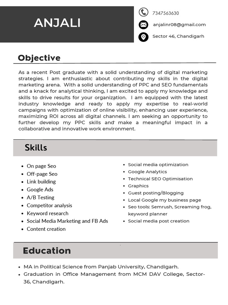 Anj PPC Resume | PDF