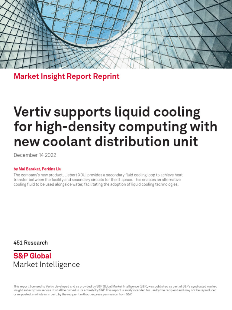 Vertiv Liebert XDU Provides A Secondary Fluid Cooling Loop T | PDF ...