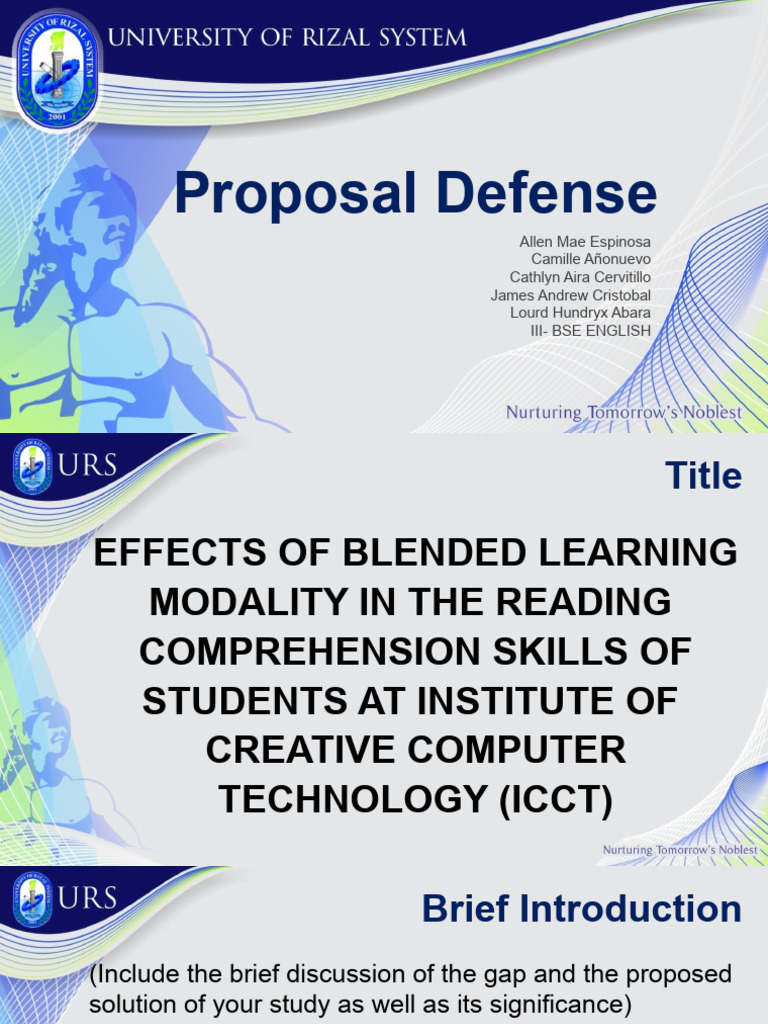 Proposal Defense Presentation | PDF | Educational Technology | Statistics