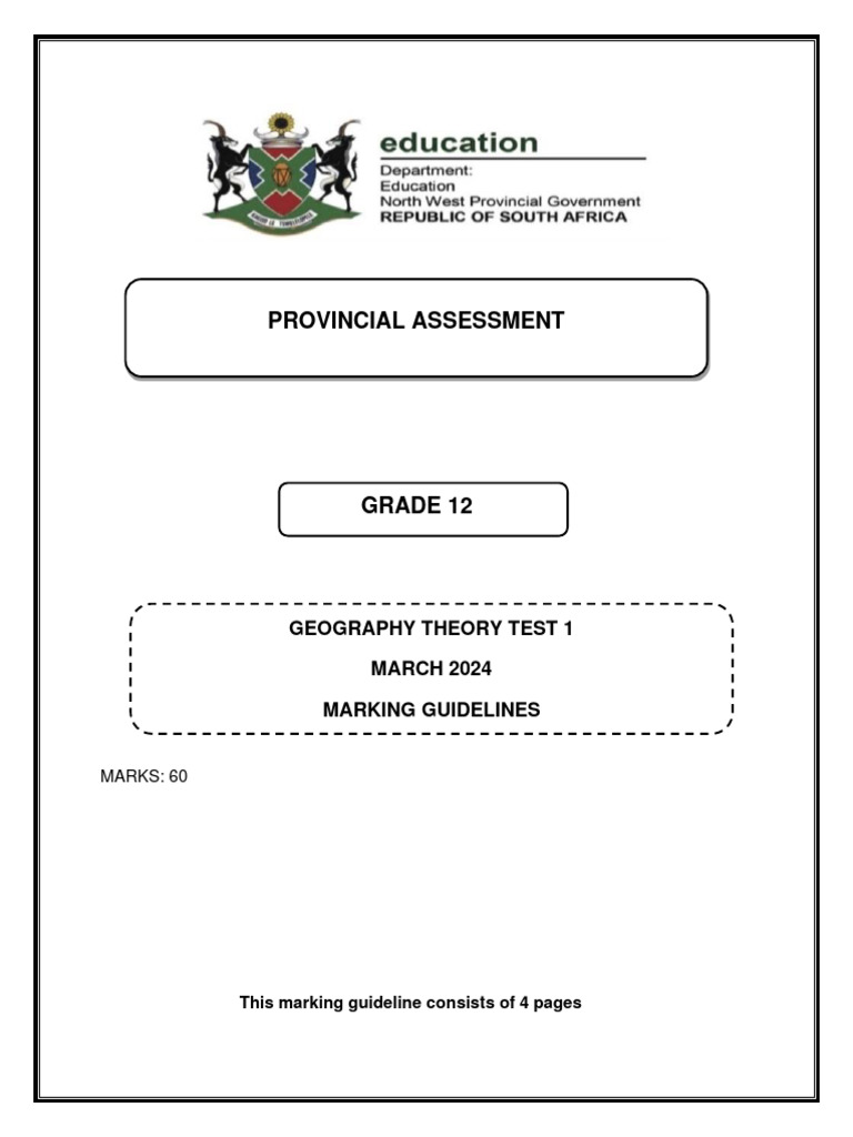 2024 Geo Grade 12 Term 1 Test Memo | PDF | Erosion | Surface Runoff