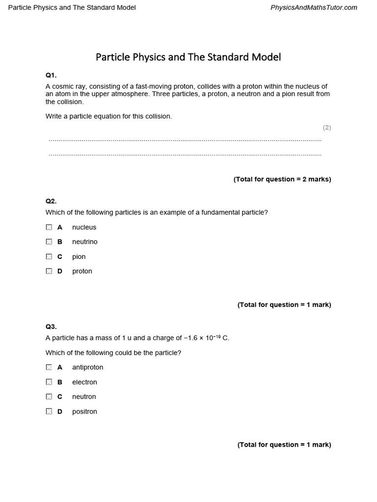 Particle Physics and The Standard Model | PDF | Particle Physics | Proton