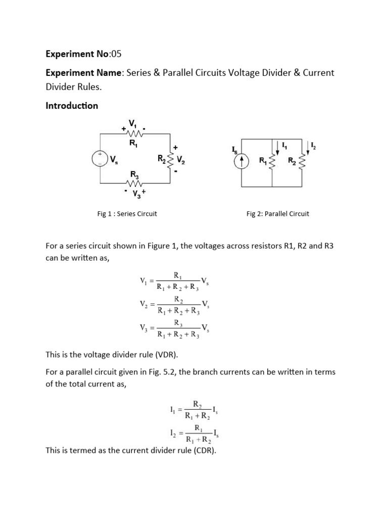 Circuit Divider Rules Explained | PDF | Electrical Network | Voltage