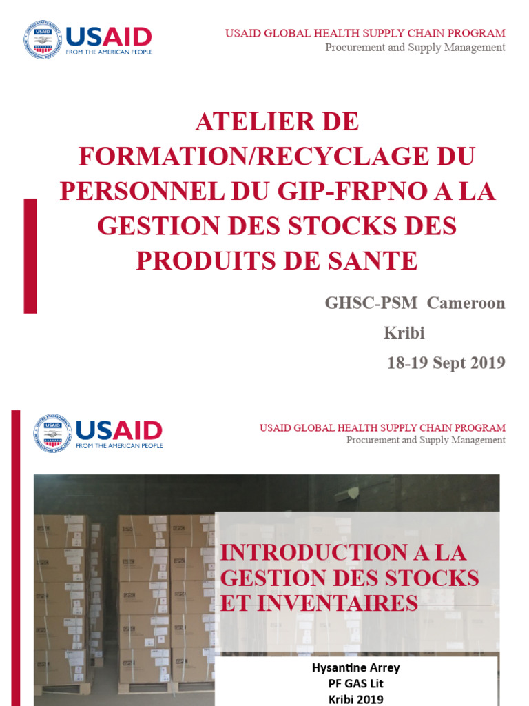 Formation à la Gestion des Stocks de Santé | PDF | Inventaire | Gestion ...
